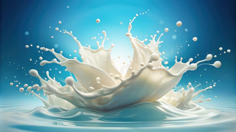 Dynamic Milk Splash Creamy White Liquid Exploding in a Stunning Crown ...