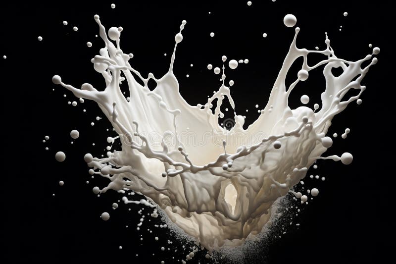 Dynamic Milk Splash. Generate Ai Stock Image - Image of abstract ...