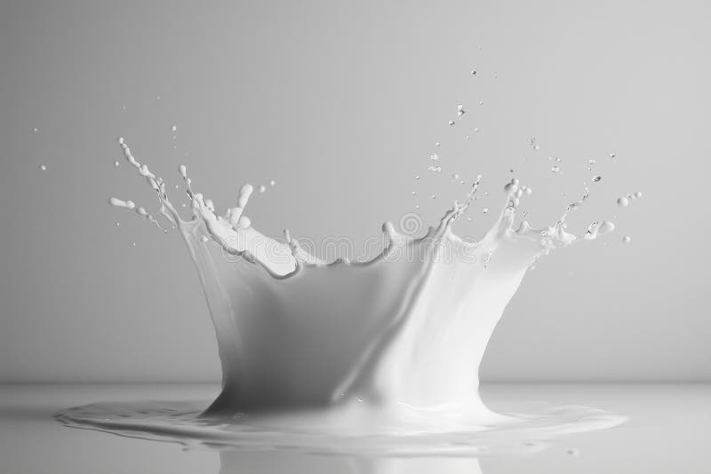 Dynamic Milk Splash in Monochrome Stock Illustration - Illustration of ...
