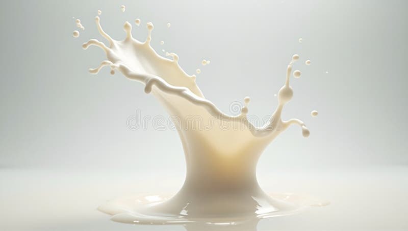 Dynamic Milk Splash in Soft Light Forming Abstract Shapes Stock ...