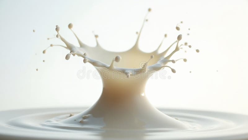 Dynamic Milk Splash in Soft Light Forming Abstract Shapes Stock ...