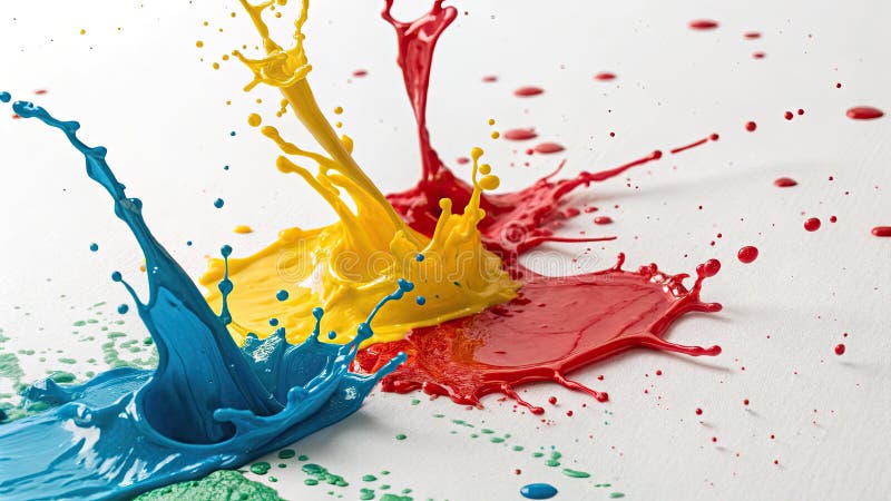 Dynamic Minimalist Abstract Paint Splatters a Vibrant Color Explosion ...