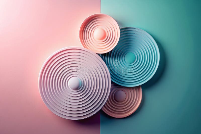 Dynamic Minimalist 3D Render Abstract Overlapping Circles with a ...