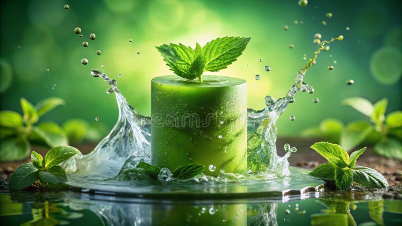 Dynamic Mint Leaves Splash a Captivating Rule of Thirds Photography ...