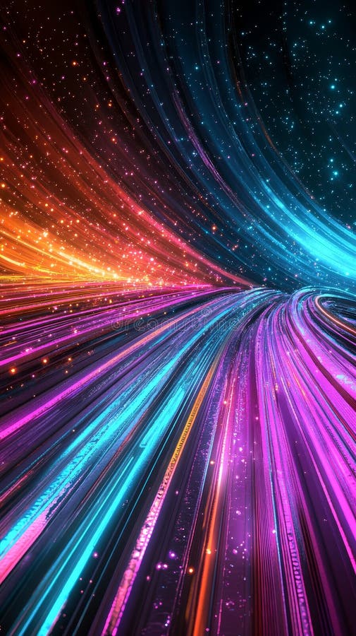 In this Dynamic Mobile Wallpaper, Abstract Neon Stripes Emit a ...