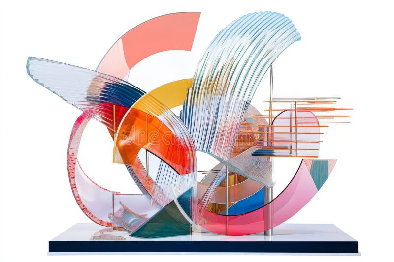Dynamic Modern Art Sculpture Stock Illustration - Illustration of ...