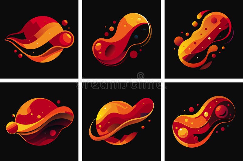 Dynamic Modern Design Featuring Fluid, Organic Amoeba Blob and Abstract ...