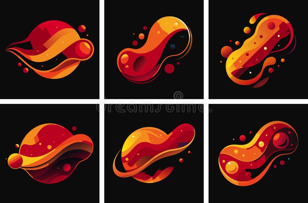 Dynamic Modern Design Featuring Fluid, Organic Amoeba Blob and Abstract ...