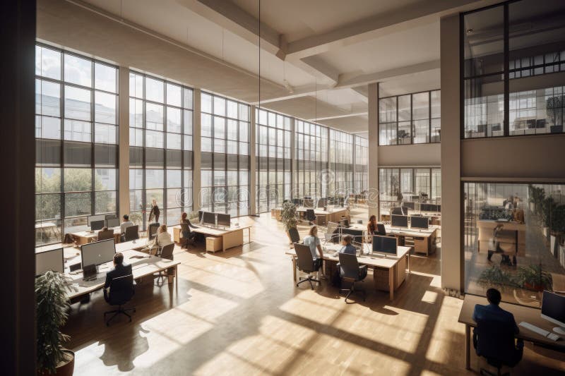 Dynamic Modern Office Space with Windows and Vibrant Atmosphere Stock ... Dynamic Modern Office Space with Windows and Vibrant Atmosphere Stock ...