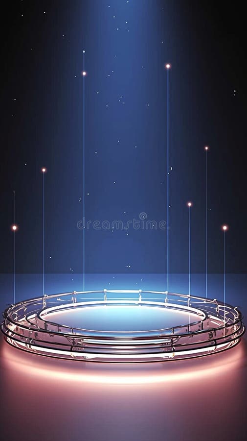 Dynamic Modern Technology Backdrop with Circular Podium, Laser Lights ...