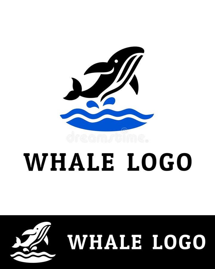 A Dynamic and Modern Whale Logo Design Featuring a Jumping Whale with ...