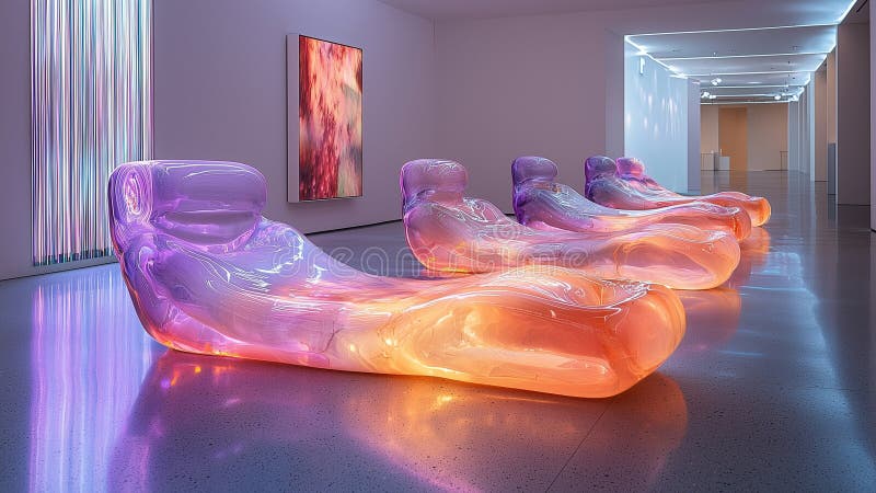 Vibrant Gradient Modular Sofa in Artistic Ethereal Interior Stock ...