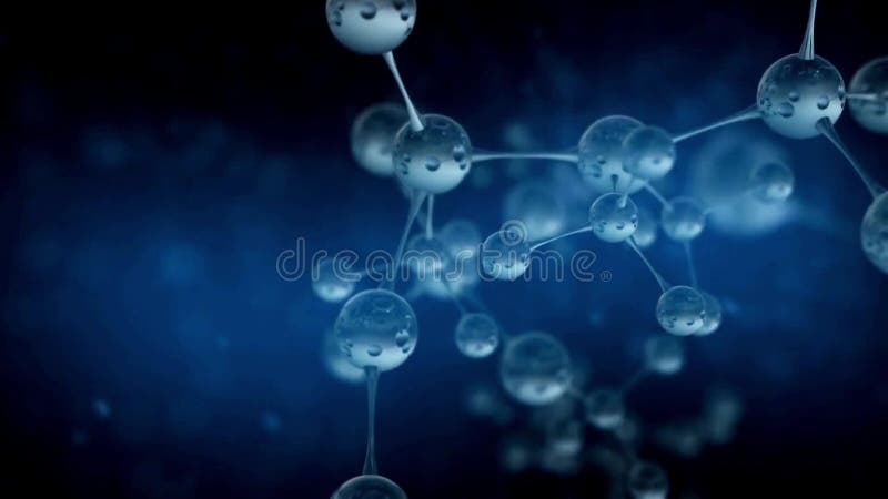 Dynamic Molecular Structure in Deep Blue Background. Stock Video ...