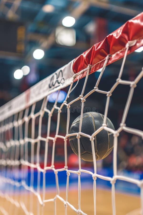 Dynamic Moment Ball Striking Net in Handball Goal Celebration at Summer ...