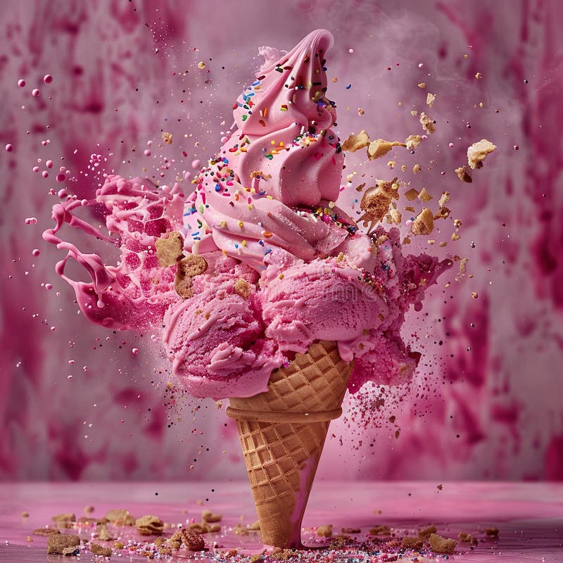 Delicious Ice Cream Explosion, Cut Out Stock Photo - Image of cream ...