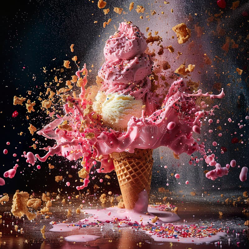 Delicious Ice Cream Explosion, Cut Out Stock Photo - Image of vanilla ...