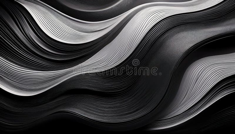 Dynamic Monochrome Abstraction Black Shades and Flowing Lines Create a ...
