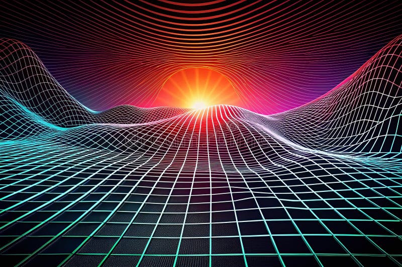 Dynamic Monochrome Wave Grid Exploring Abstract Distortion and Rippled ...