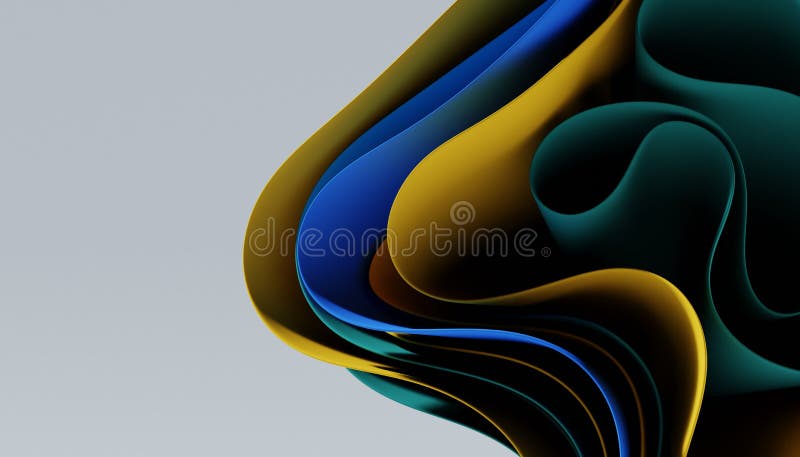 Dynamic Motion Abstract Elements with Multicolored Sheets on White ...