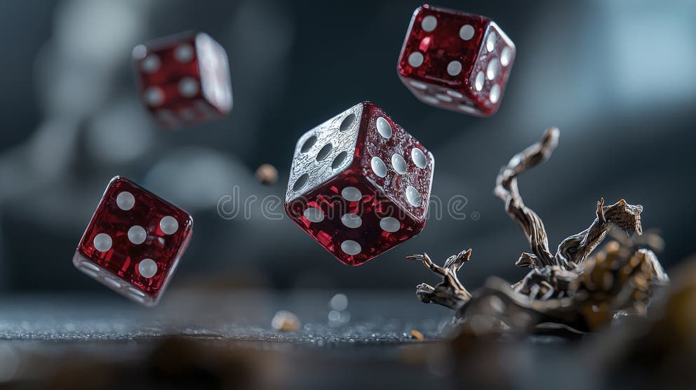 Dynamic Motion of Abstract Geometric Dice in Space Studio Setting 3d ...