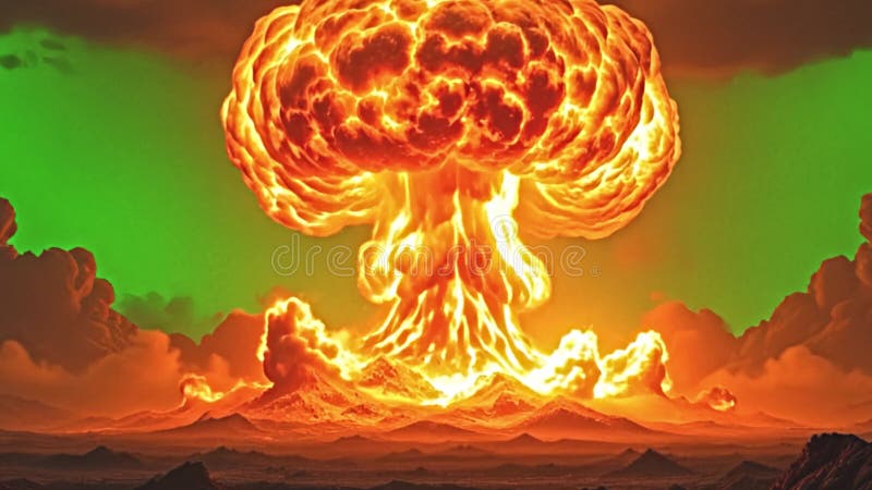 Dynamic Motion Animation of a Powerful Atomic Explosion, Vivid ...