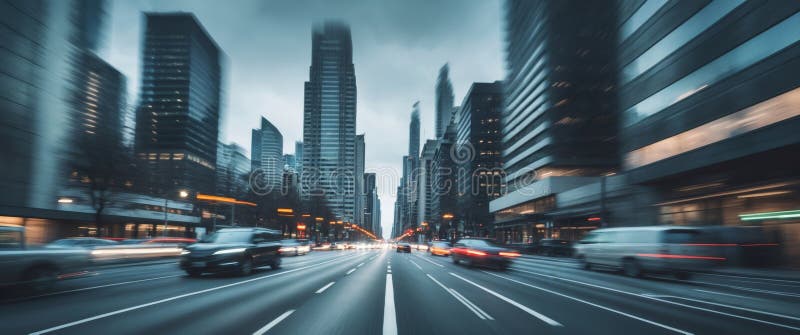 Dynamic Motion Blur of City Lights and Action in a Vibrant Urban ...