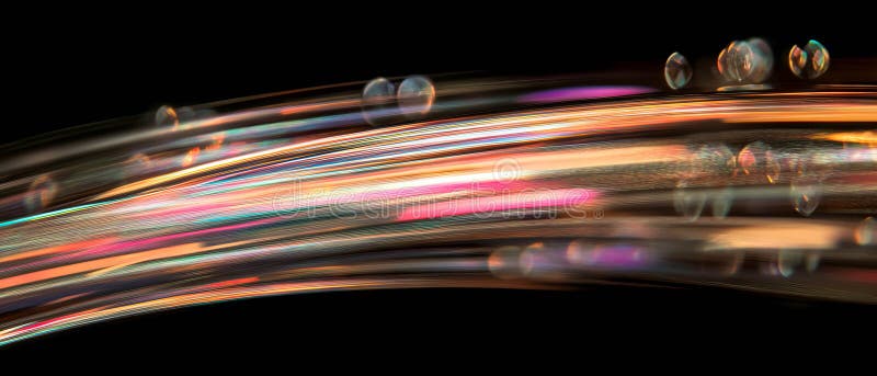 Dynamic Motion Blur of Colorful Bubbles with Light Trails Against a ...
