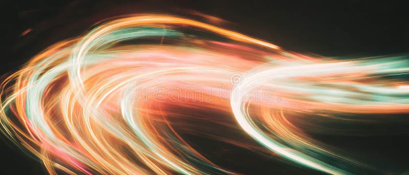 Dynamic Motion Blur of Light Trails Resembling Lightning on a Dark ...