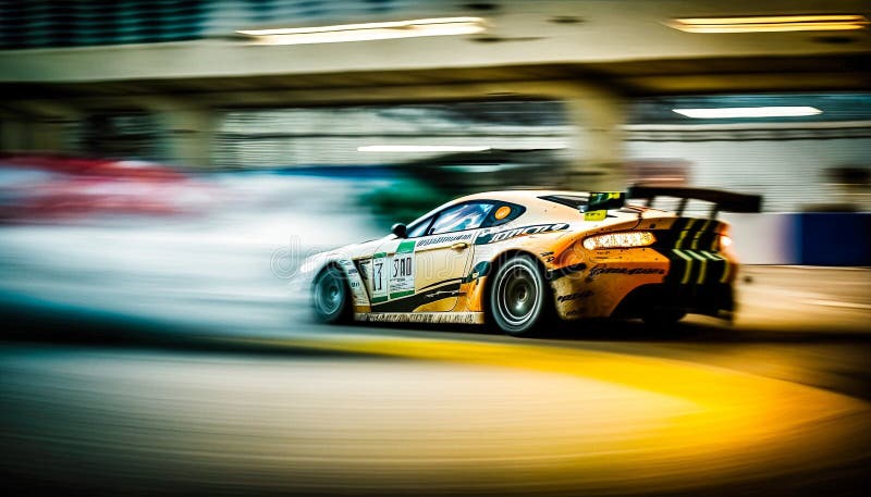 Dynamic Motion Blur: Panning Shot of Speeding Racing Car Stock ...
