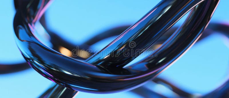 Dynamic Motion Captured in Abstract Wires Bending and Merging Against a ...