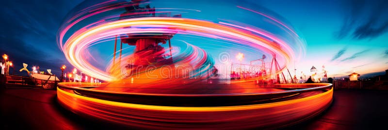 Dynamic Motion and Colorful Ride Lights with Long Exposure , Generative ...