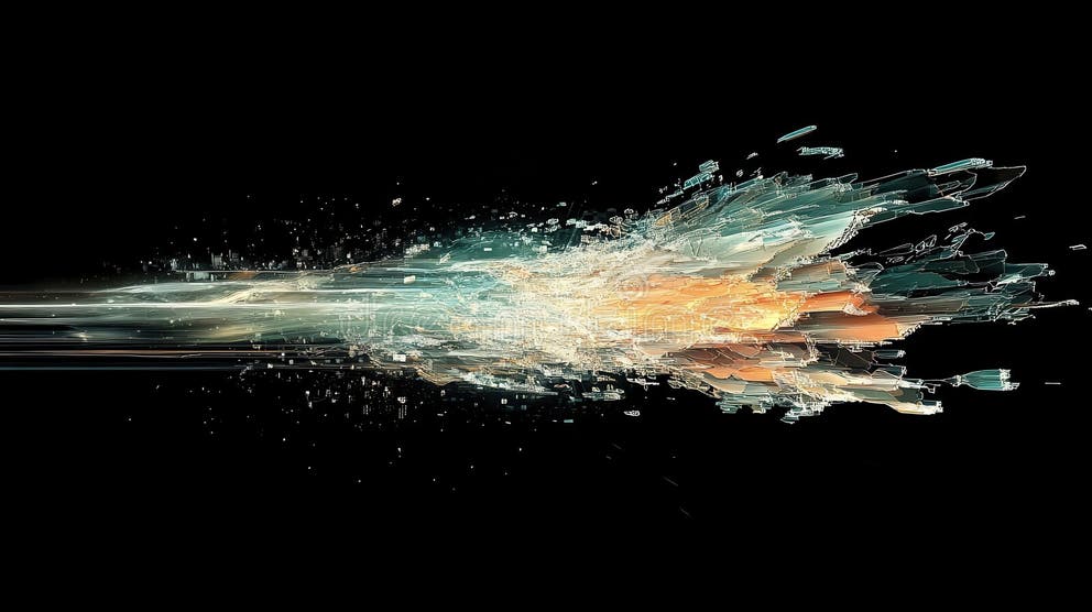 Dynamic Motion Effect Abstract Art Digital Design Dark Background High ...