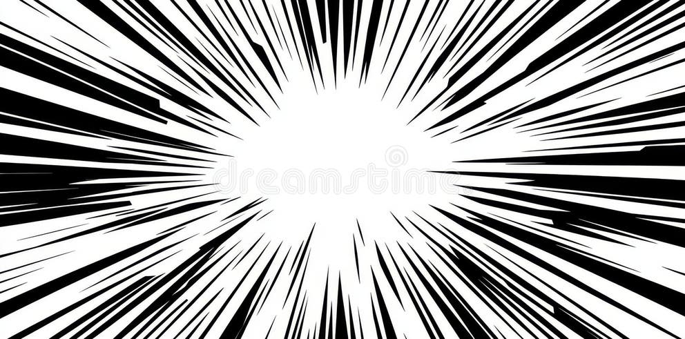 A Dynamic Motion Effect in Manga Style, Characterized by Explosive ...