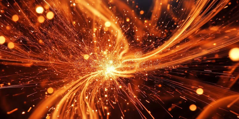 The Dynamic Motion of Orange Welding Sparks Captured in an Industrial ...