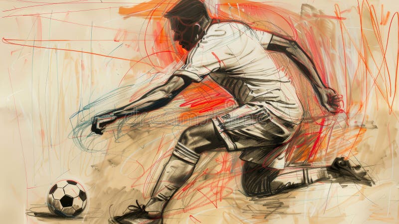 Dynamic Motion: Soccer Player in Action Stock Photo - Image of match ...