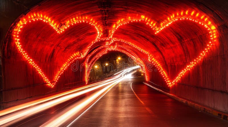 Dynamic Movement is Created by Flowing Red Highway Lights Stock Image ...