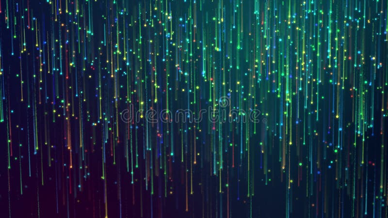 Dynamic, Multi-colored Backdrop with Luminous Particles Against a Dark ...