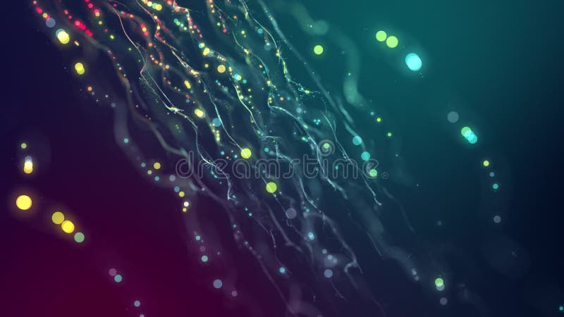 Dynamic, Multi-colored Backdrop with Luminous Particles Against a Dark ...