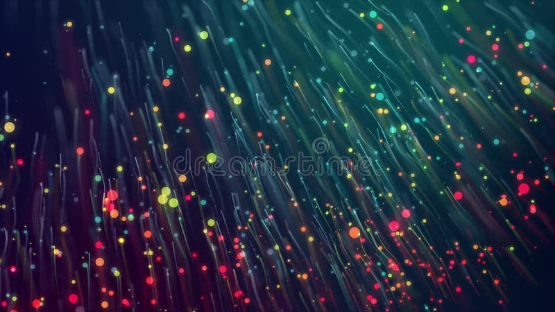 Dynamic, Multi-colored Backdrop with Luminous Particles Against a Dark ...