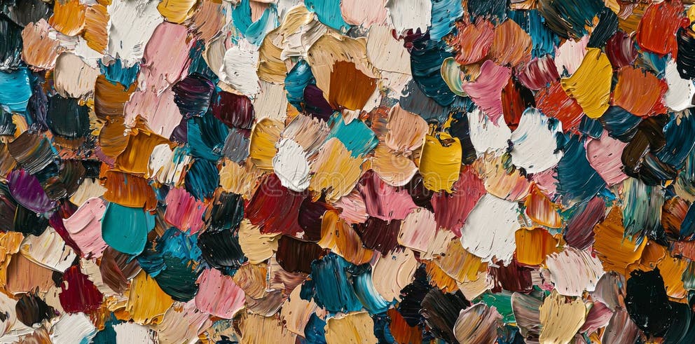 Dynamic, Multi-hued Paint Marks Displaying Rich Texture and a Striking ...