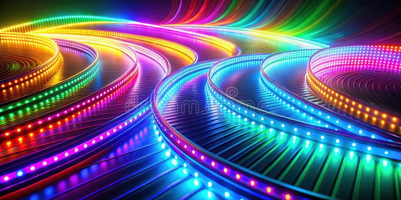 Dynamic Multicolor RGB LED Light Strip Background Vibrant Abstract ...