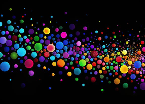 Dynamic Multicolored Dot Animation Loop Growing and Shrinking Abstract ...