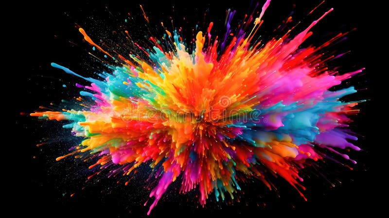 Dynamic Multicolored Explosions of Colors on an Isolated Black ...