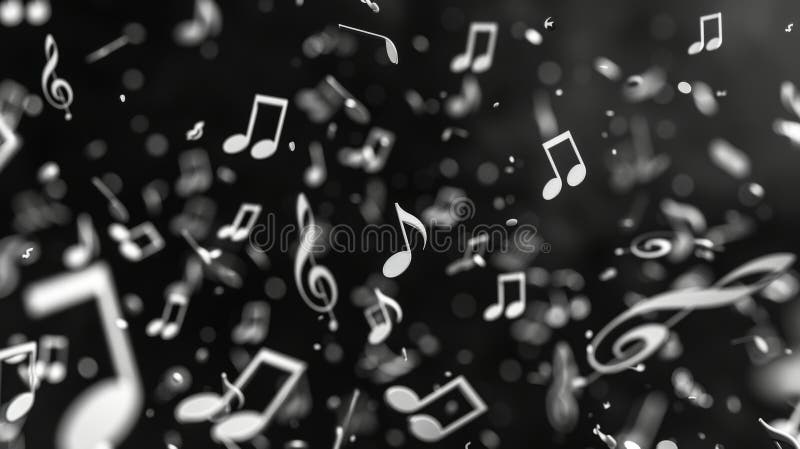 Dynamic Music Notes Floating in Air Stock Illustration - Illustration ...