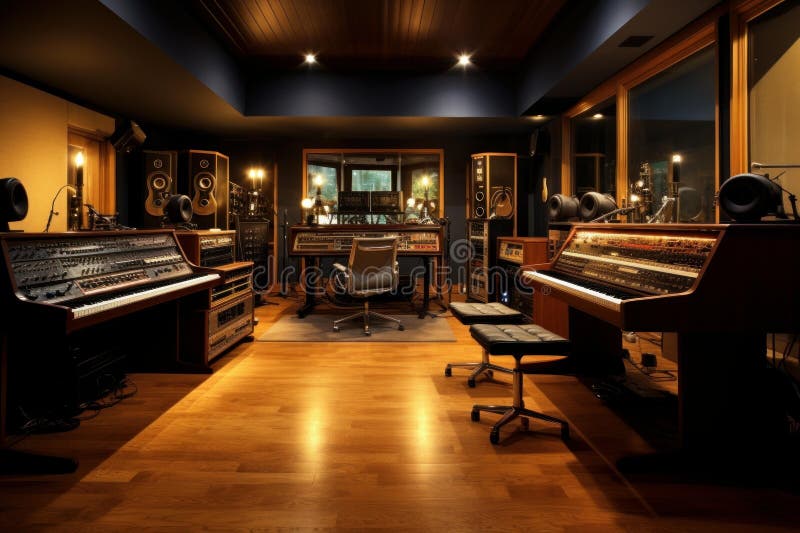 Dynamic Music Record Studio. Generate Ai Stock Photo - Image of live ...