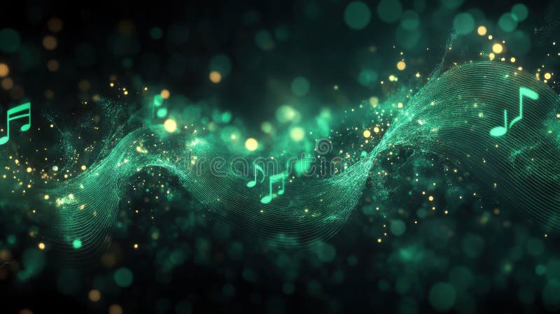 Dynamic Music Waves Digital Art Motion Graphics Abstract Environment ...