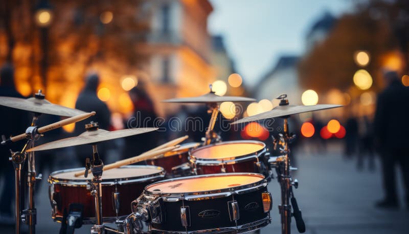 Dynamic Musical Ensemble Passionately Performing on Concert Stage with ...