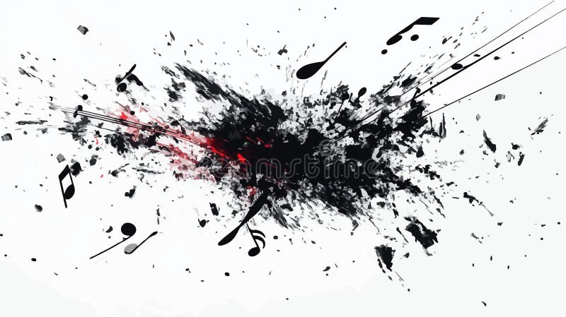 Dynamic Musical Explosion with Notes and Clefs Stock Vector ...