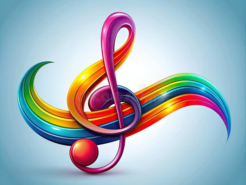 Dynamic Musical Note Emblem a Vibrant Visual Representing Creativity ...