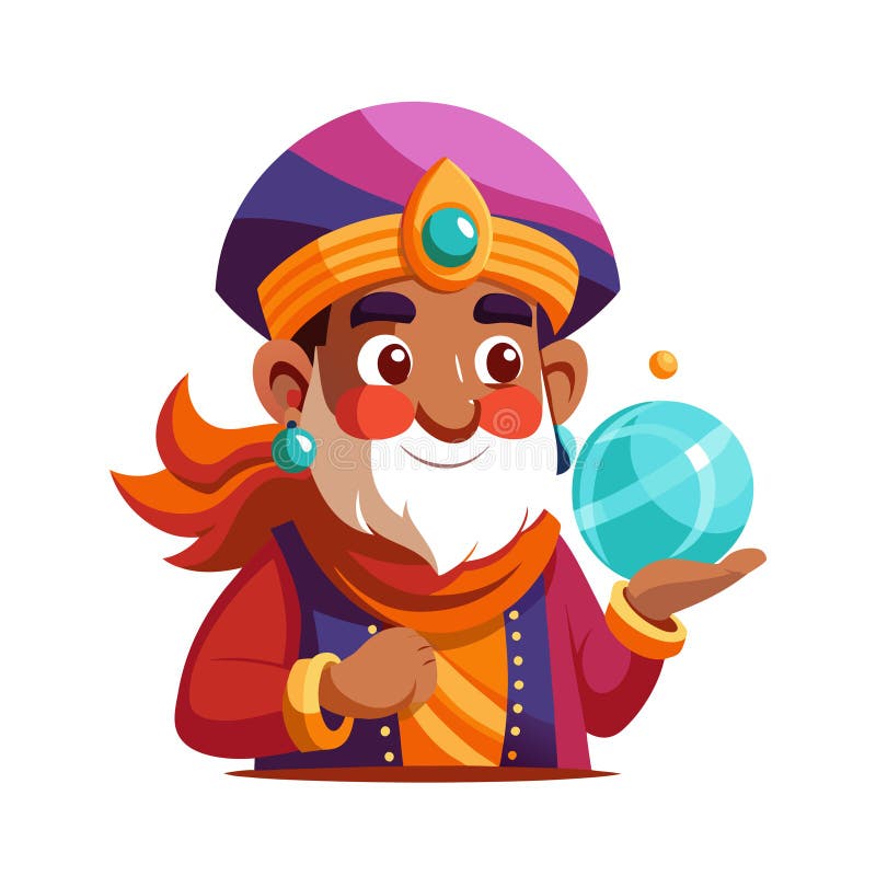 Dynamic Mystical Fortune Teller Character Stock Vector - Illustration ...